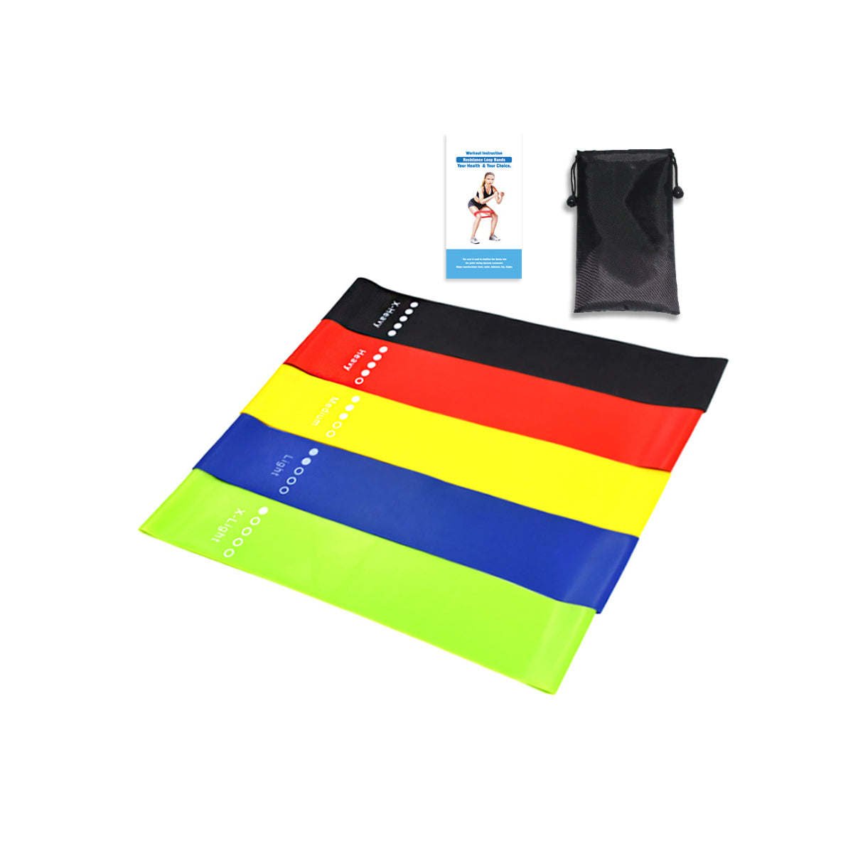 Flex And Stretch Set Of 5 Exercise Latex Bands - Store - Shopping - Center